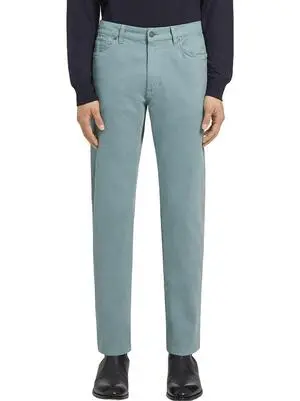 Zegna City Fit Stretch Denim Jeans - Seafoam Blue