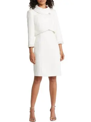 TAHARI ASL Jacket And Sheath Dress - Ivory