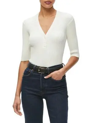 Michael Stars Jeanny Rib Top Chalk