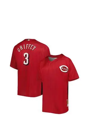 Mitchell & Ness Cincinnati Reds Ken Griffey Jr. Cooperstown Collection Mesh Button-up Jersey - Red