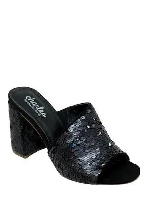 Charles By Charles David Reveal Sequined Sandals - Black-sq