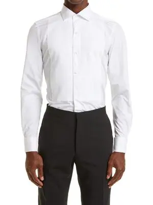 Zegna Cotton Tuxedo Shirt - White