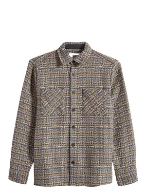 WAX LONDON Whiting Beatnik Button-up Overshirt At Nordstrom Charcoal