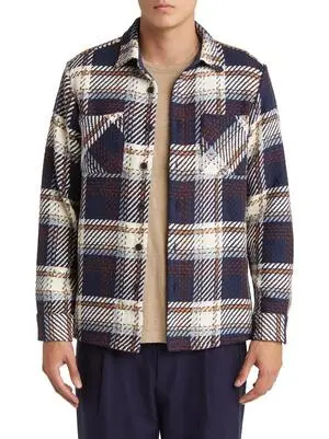 WAX LONDON Whiting Beatnik Button-up Overshirt At Nordstrom Navy
