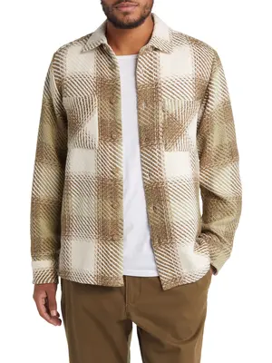 WAX LONDON Whiting Beatnik Button-up Overshirt At Nordstrom Sage/ Ecru