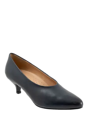 Trotters Kimber Kitten Heel Pump Navy