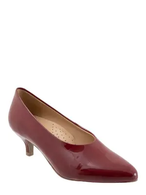 Trotters Kimber Kitten Heel Pump Sangria Patent