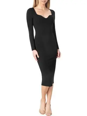 DRESS THE POPULATION Dress The Population Sonia Long Sleeve Dress