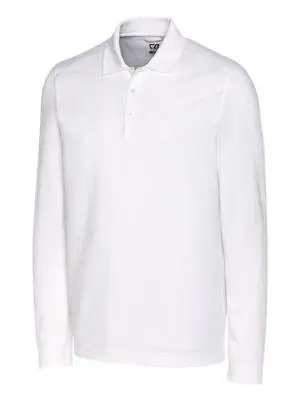 Cutter & Buck Advantage Tri-blend Long Sleeve Polo - White