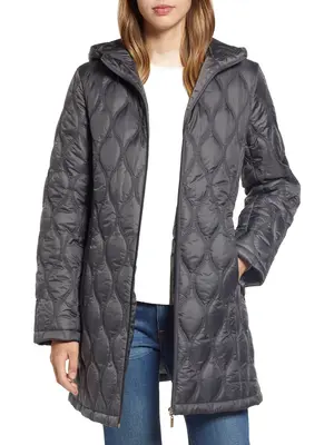 Gallery Gallery Quilted Water-Resistant Coat Asphalt