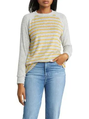 Loveappella Loveappella Raglan Stripe Top Mustard