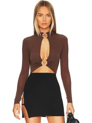 Superdown Sarah Cut Out Top - Chocolate