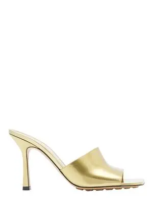Bottega Veneta Mirror Stretch Leather Slide Sandals - Gold
