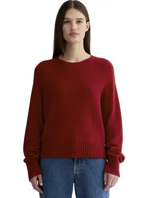 Everlane Boxy Crew Neck Sweater Berry Red