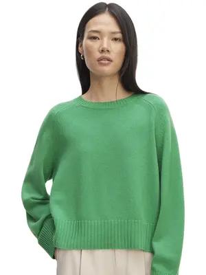 Everlane Boxy Crew Neck Sweater Bright Jade