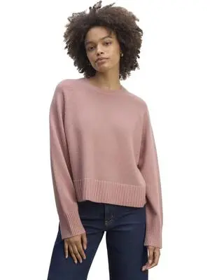 Everlane Boxy Crew Neck Sweater Clay Pink