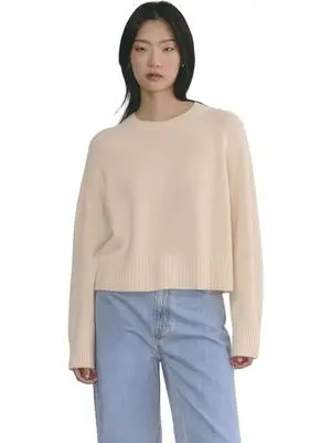 Everlane Boxy Crew Neck Sweater Creme