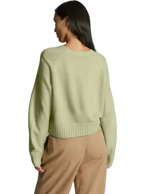 Everlane Boxy Crew Neck Sweater Green