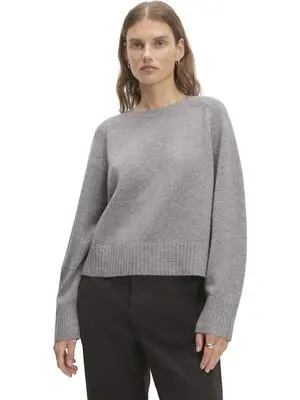 Everlane Boxy Crew Neck Sweater Heathered Grey