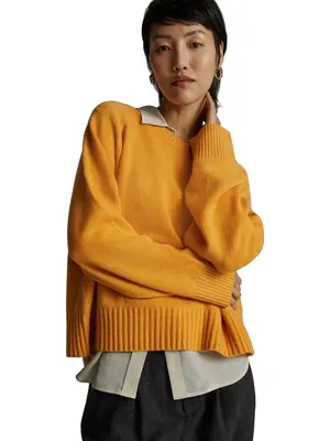 Everlane Boxy Crew Neck Sweater Kumquat