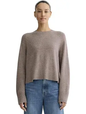 Everlane Boxy Crew Neck Sweater Light Heathered Taupe