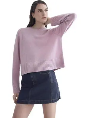 Everlane Boxy Crew Neck Sweater - Lilac Crush