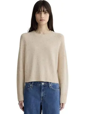 Everlane Boxy Crew Neck Sweater Oat Donegal
