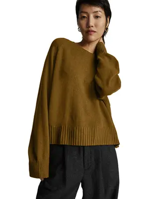 Everlane Boxy Crew Neck Sweater Tapenade