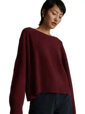 Everlane Boxy Crew Neck Sweater Tawny Port