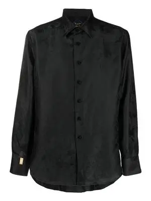 BILLIONAIRE Silver Cut Long-sleeved Shirt - Black