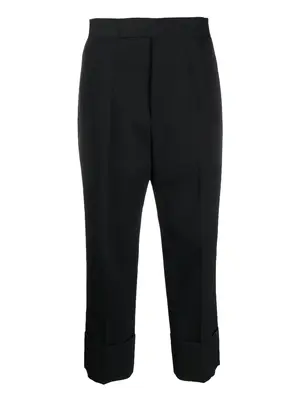 SAPIO Cropped Leg Wool Trousers - Black