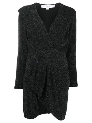 IRO PARIS IRO Gathered Effect V-Neck Long Sleeve Dress