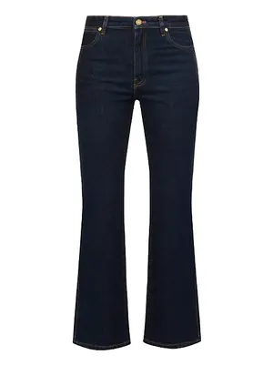 JOSEPH Duke Flared Cropped Stretch-cotton Jeans - Indigo