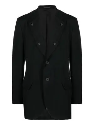Yohji Yamamoto Single-breasted Fitted Blazer - Black