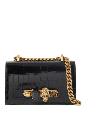 Alexander McQueen Jewelled Satchel Mini Shoulder Bag - Black