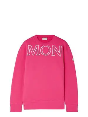 Moncler Printed Cotton-jersey Sweatshirt - Red