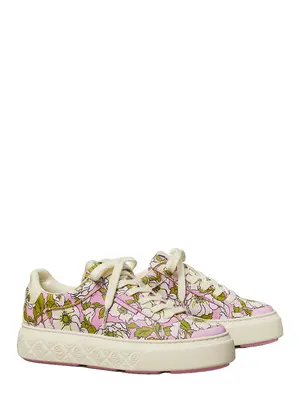 Tory Burch Ladybug Sneaker Purple Bold Flowers/oyster
