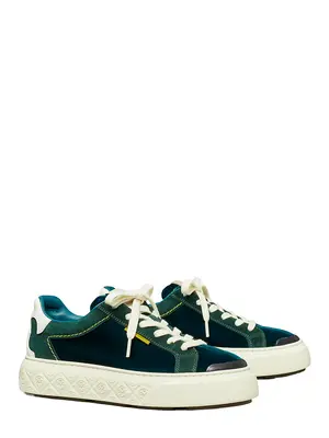 Tory Burch Ladybug Sneaker Teal/palm Leaf/light Grey