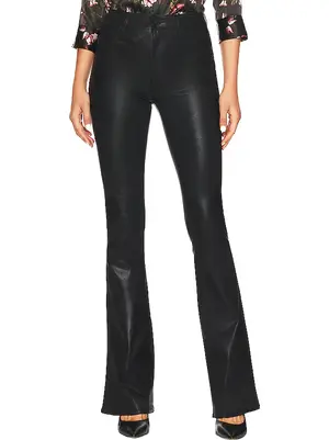 L'Agence Marty High Rise Flare Jeans - Noir Coated