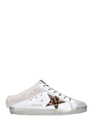 GOLDEN GOOSE Superstar Sabot Leather And Shearling Trainers - White/oth