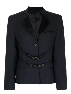 ROKH Rokh Buckled-Waistband Wool-Blend Blazer