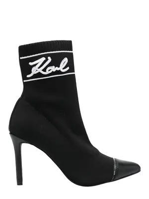 Karl Lagerfeld 100mm Pandara Signia Ankle Boots - Black
