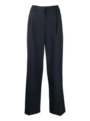 LOW CLASSIC Wool-blend Straight-leg Trousers - Blue