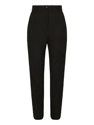 Dolce & Gabbana High-waisted Jacquard Trousers - Black