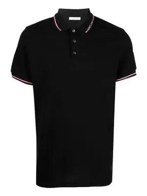 Moncler Logo-patch Polo Shirt - Black