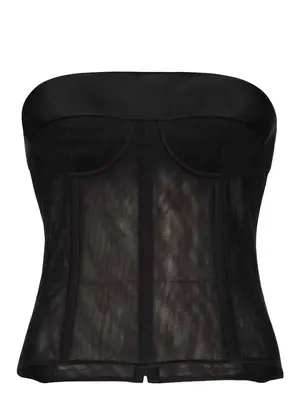 MAISON MARGIELA Tulle Bustier Top - Black