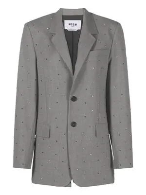 MSGM Notched-lapel Single-breasted Blazer - Grey