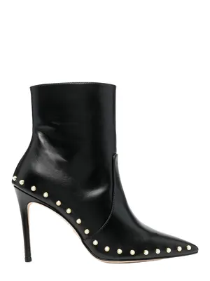 STUART WEITZMAN Stuart Weitzman 110mm Pearl-Detail Leather Boots
