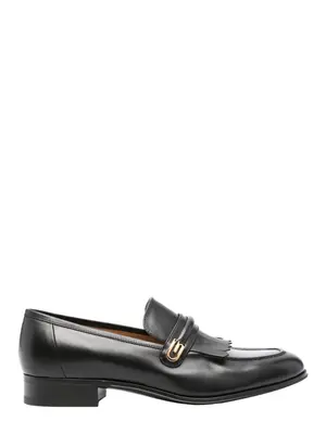 Gucci Fringe-detail Leather Loafers - Black