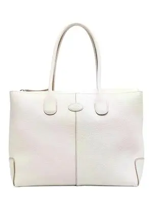 TOD'S Zipped Shopper Tote - White